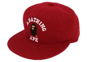 A BATHING APE BAPE College Wool Cap Red