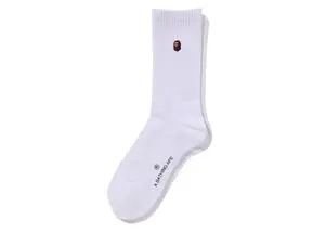 A BATHING APE One Point Crew Socks - White