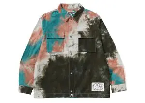 A BATHING APE Tie Dye Relaxed Fit Cpo Shirt - Beige