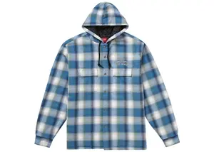 Supreme Quilted Hooded Plaid Shirt