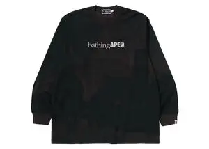 A BATHING APE Overprint Logo Relaxed Fit Long Sleeve Tee Shirt
