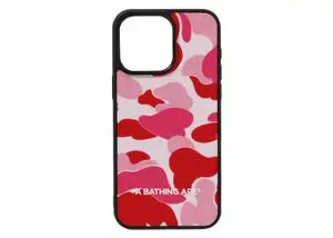 A BATHING APE Abc Camo Cloth Fabric Iphone 15 Pro Max Case - Pink