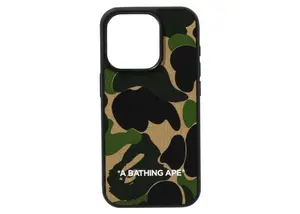 A BATHING APE Abc Camo Cloth Fabric Iphone 15 Pro Case - Green