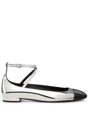 Stuart Weitzman Silver Tone Flats For Women