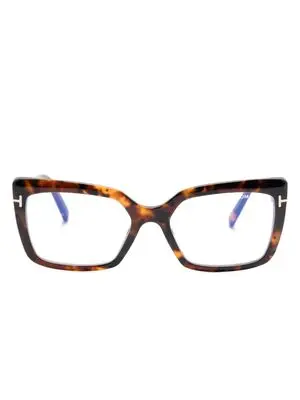 TOM FORD Rectangle-frame Glasses - Brown