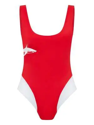 LET'S SWIM Shark Print Swimsuit - Red