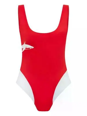 LET'S SWIM Shark Print Swimsuit - Red