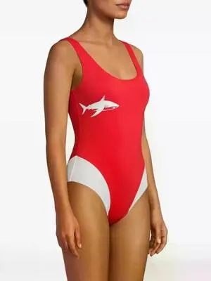 LET'S SWIM Shark Print Swimsuit - Red