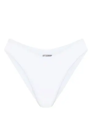 LET'S SWIM Seamless Brazilian Bikini Bottoms - White