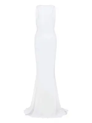 LET'S SWIM Mesh Maxi Dress - White