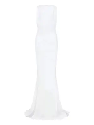 LET'S SWIM Mesh Maxi Dress - White
