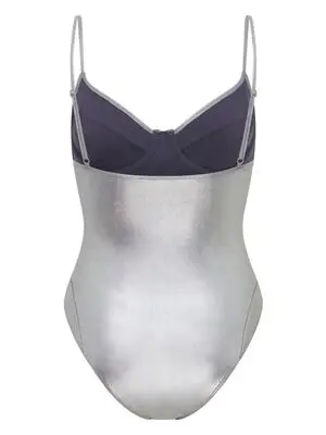 LET'S SWIM Metallic-finish One Piece Swimsuit