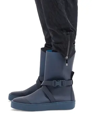 Emporio Armani Wool Blend Trousers With Logo Zipper