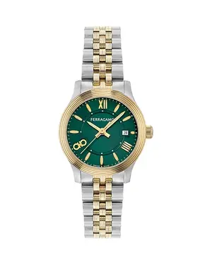 FERRAGAMO Duo Watch, 28mm - Green/two-tone