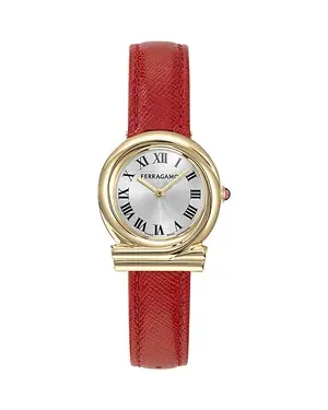 Ferragamo Gancini Twisted Watch, 28mm - Silver/Red - 30% Off  display picture 3