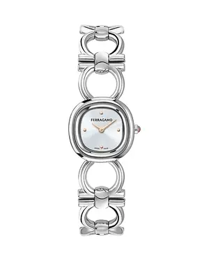 FERRAGAMO Double Gancini 25mm Watch - Silver