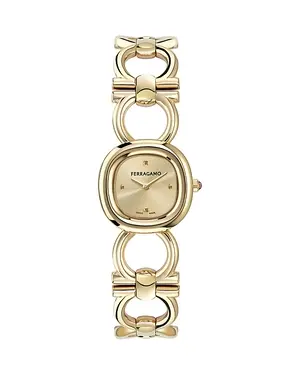 FERRAGAMO Double Gancini Watch, 25mm - Gold