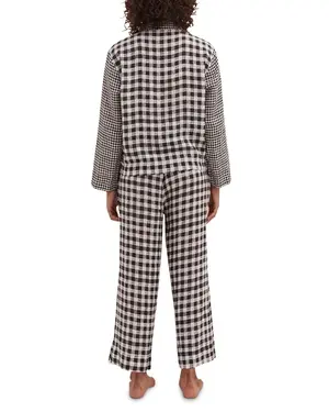Desmond & Dempsey Gingham Linen Pajama Set