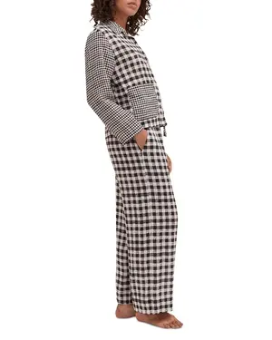 Desmond & Dempsey Gingham Linen Pajama Set