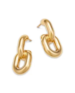 Bloomingdale'S 14k Yellow Polished Oval Link Drop Earrings - Gold