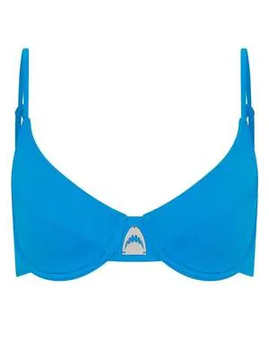 LET'S SWIM Wired Bralette Bikini Top - Blue