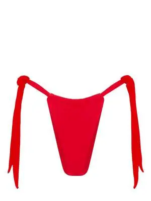 LET'S SWIM Tie Side Bikini Bottoms - Red