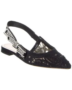 Dior Dior J'adior Lace Slingback Flat - Black