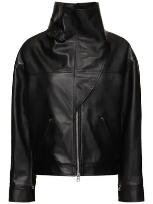 COURREGES COURREGES Leather Motorcycle Jacket - Black