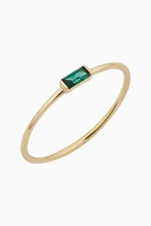 ORADINA Fresco Baguette Ring - Green Cubic Zirconia