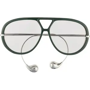 Bottega Veneta Bottega Veneta 63mm Aviator Sunglasses Green