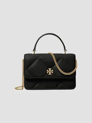 Tory Burch Mini Kira Chevron-quilted Top Handle Bag - Black