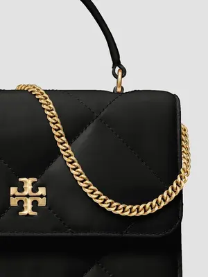 Tory Burch Mini Kira Chevron-quilted Top Handle Bag - Black