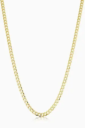 ORADINA 10k Gold Curb Chain Necklace - Yellow Gold