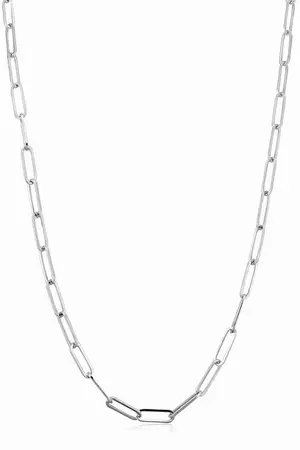 ORADINA 14k Gold Venice Link Chain Necklace - White Gold