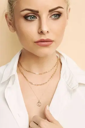 ORADINA 14k Gold Venice Link Chain Necklace - White Gold