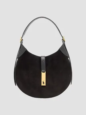 Polo Ralph Lauren Polo Id Suede Shoulder Bag - Black