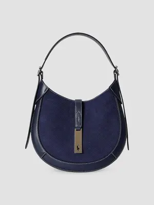 Polo Ralph Lauren Polo Id Suede Shoulder Bag - Night