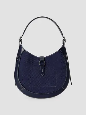 Polo Ralph Lauren Polo Id Suede Shoulder Bag - Night