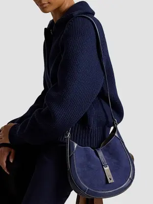 Polo Ralph Lauren Polo Id Suede Shoulder Bag - Night