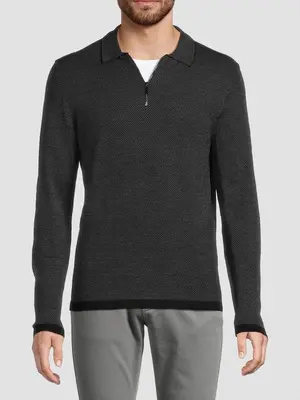 Robert Barakett Forthill Half Zip Sweater - Charcoal
