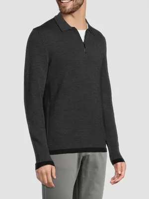 Robert Barakett Forthill Half Zip Sweater - Charcoal