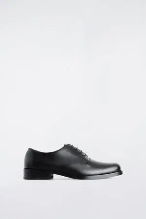 Cos Square-toe Leather Derby Shoes