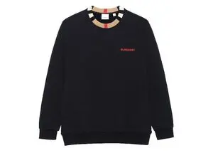Burberry Cotton Sweatshirt With Icon Stripe Trim - Black