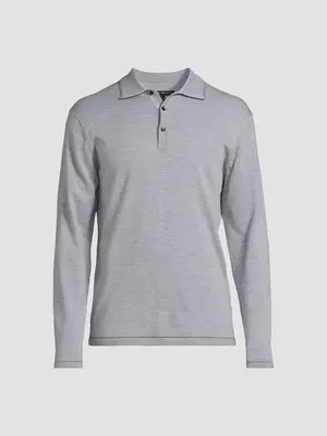 Robert Barakett Roman Polo Sweater - Light Grey