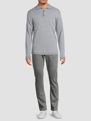 Robert Barakett Roman Polo Sweater - Light Grey