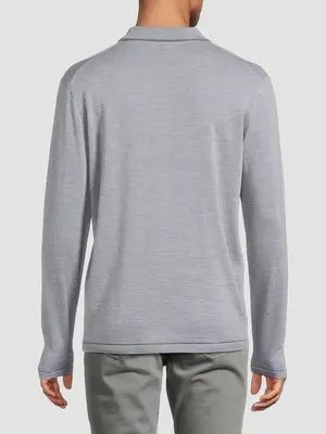 Robert Barakett Roman Polo Sweater - Light Grey