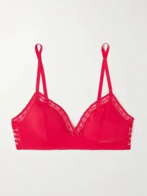 ERES Bubble Rituel Lace-trimmed Stretch-jersey Soft-cup Triangle Bra - Red