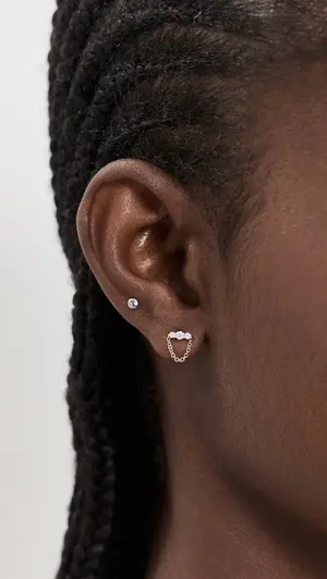 Ef Collection 14k Graduated Diamond Chain Stud Earrings