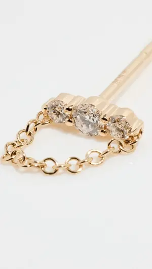 Ef Collection 14k Graduated Diamond Chain Stud Earrings