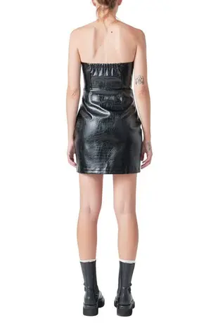 GREY LAB Faux Leather Minidress